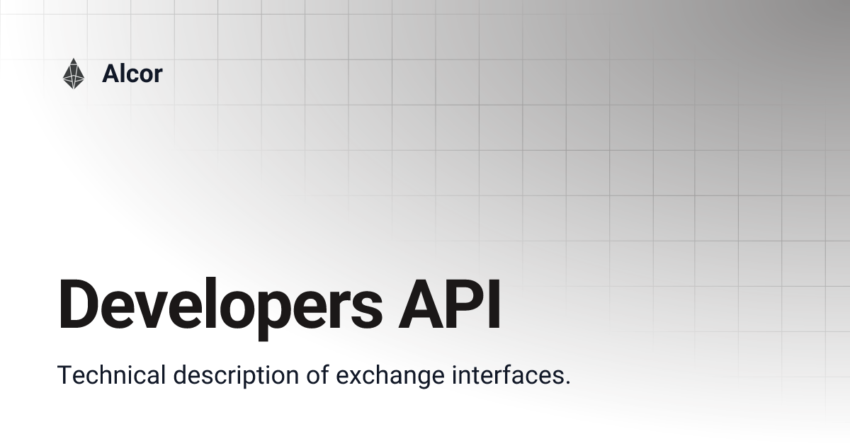 Developers API | Alcor