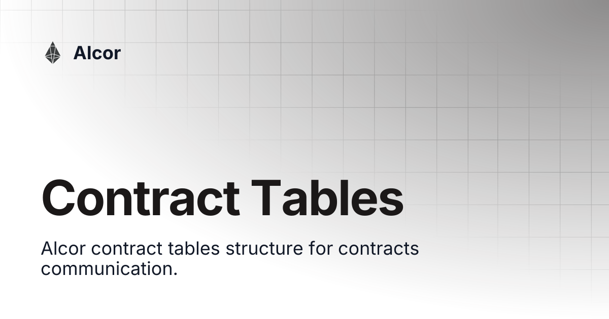 Contract Tables | Alcor