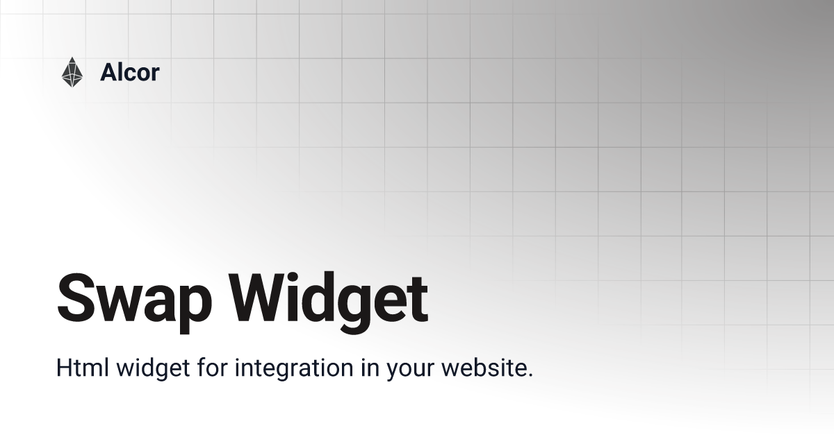 Swap Widget | Alcor